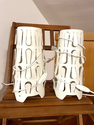 lampada ikea kajuta bianco metallo x2