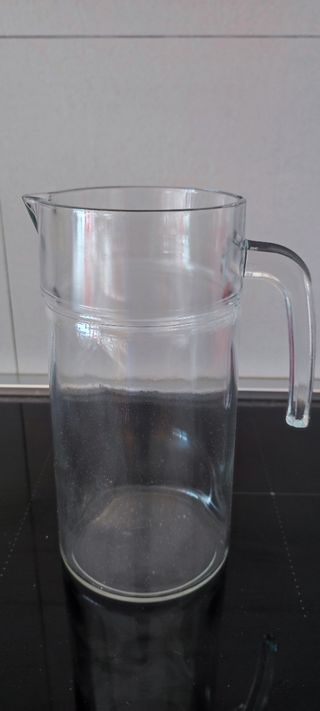 Caraffa+bicchiere con cannuccia in vetro