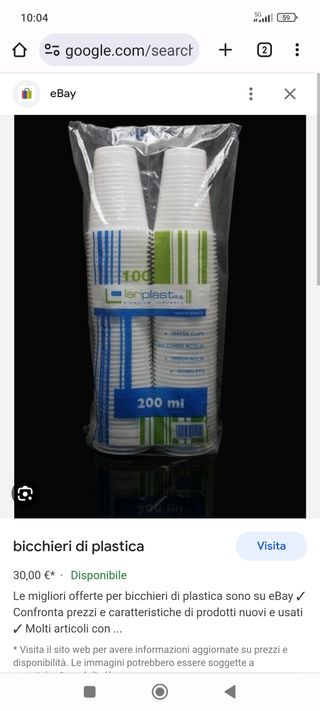 30 confezioni da 100 bicchieri di plasti