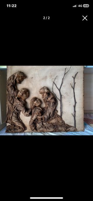 Quadri 80x70 in rilievo tessuto juta