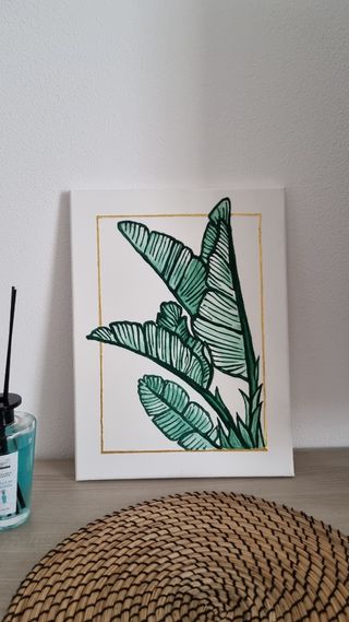 Quadro in tela e stucco