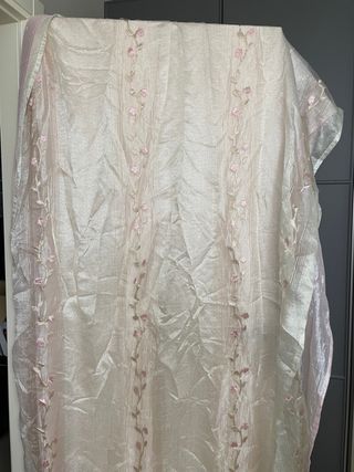 Tenda doppia rosa bianca bagno