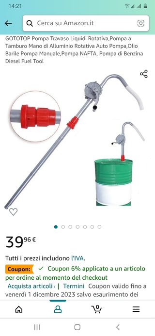 Pompa travaso liquido