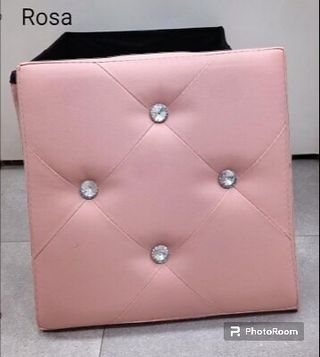 Pouf contenitore con svarowski 40x40cm