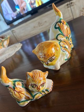 Coppia gattini in ceramica di caltagirone