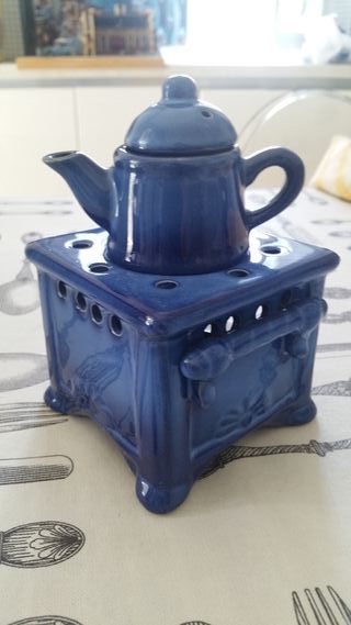 Nuovo portacandele forno stufa teiera blu porcella