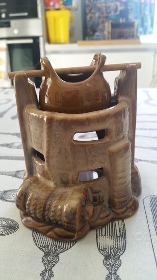 Nuovo portacandele porcellana beige forma pozzo