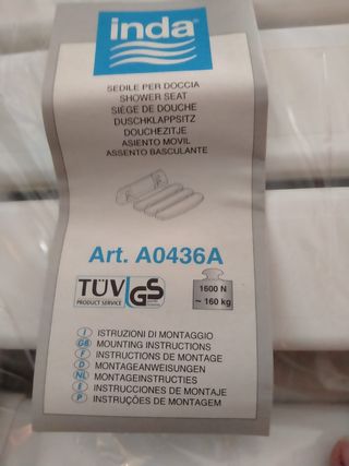 Sedile doccia a muro pieghevole