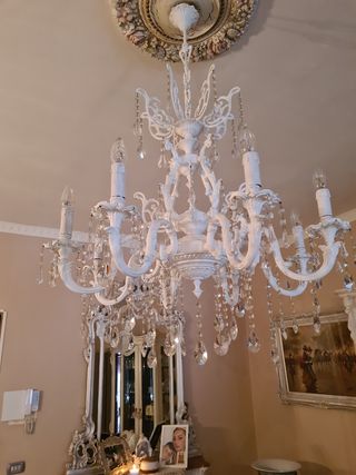 Lampadario tutto di bronzo e svaroski