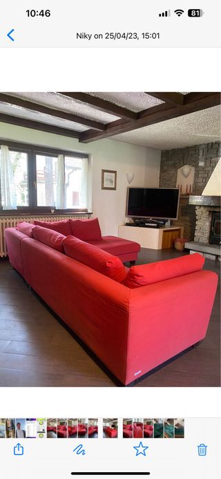 divano angolare grande sfoderabile/ lavabile Rosso