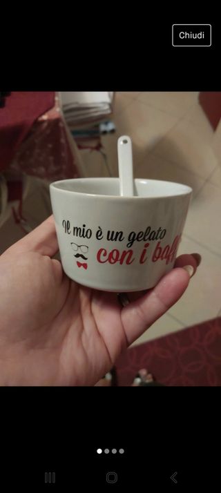 Coppetta gelato con scritta
