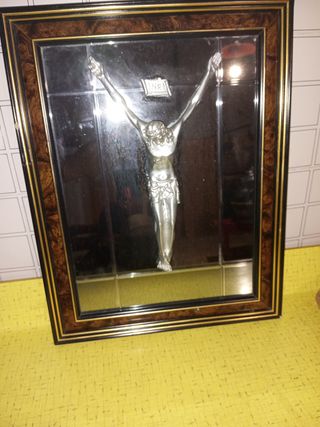 Quadro di Gesù in metallo su specchio