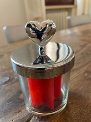 vaso porta candela con coperchio