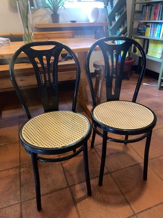 Set 2 sedie nere beige