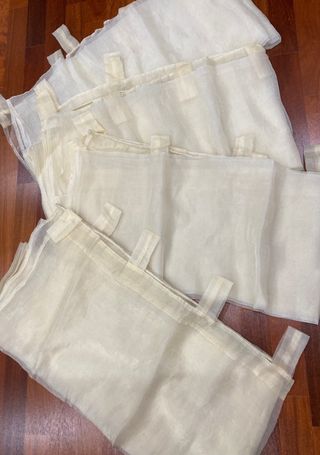 4 tende in velo di organza avorio
