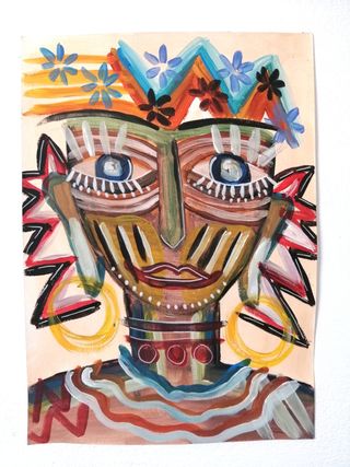 Arte original de mujer tribal/cuadro hecho a mano