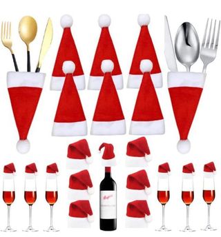 10 PCS Cappello di Natale design Posate