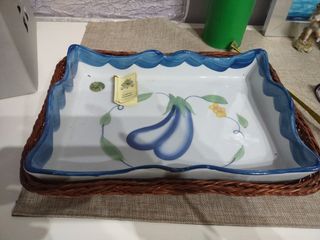 Pirofila con cesto in vimini