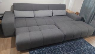 Divano Orion grigio + pouff + 3 cuscini