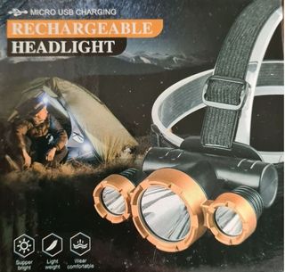 LAMPADA FRONTALE 3 LED TORCIA RICARICABILE