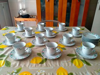 Servizio 12 tazze caffè / the in porcellana fine