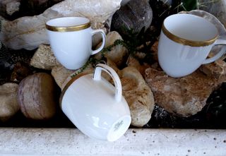 Set tre tazzine Bavaria decoro oro