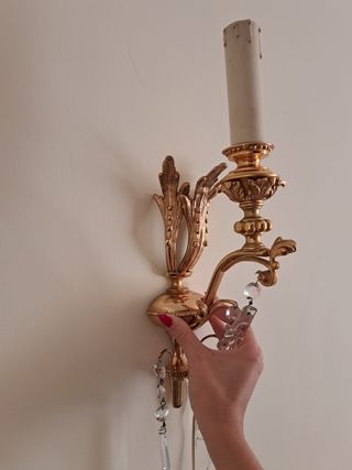 Applique ottone e cristallo