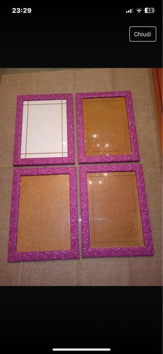 4 cornici in legno arrugianali