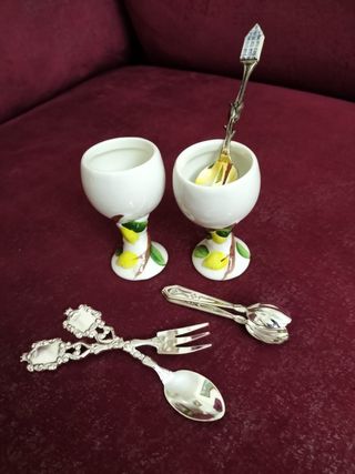 Set in Porcellana e argento da dolce in miniatura