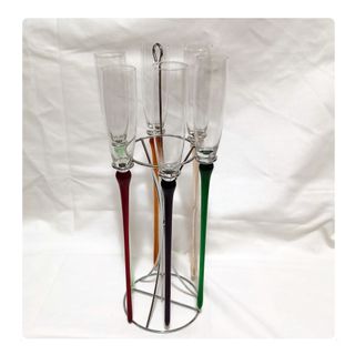 Servizio 6 bicchieri flutes a stelo 46 cm sospesi