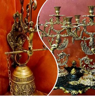 campana da monastero+candelabri cupidi alati