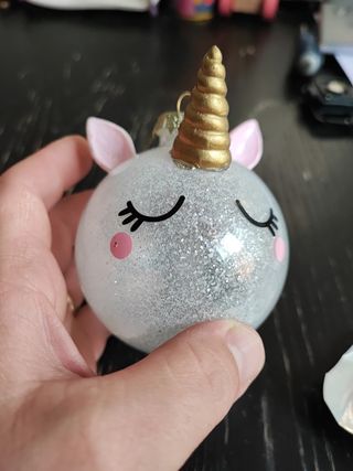 Pallina vetro di natale unicorno