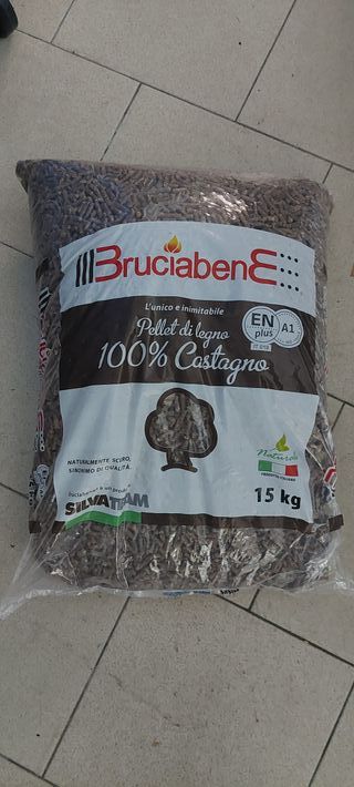 sacco pellet castagno 15 kg per stufa