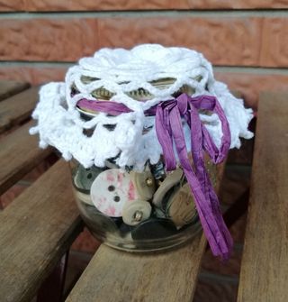 Vaso 4 stagioni + decorazione uncinetto