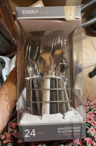 servizio posate in acciaio inox 24 pezzi