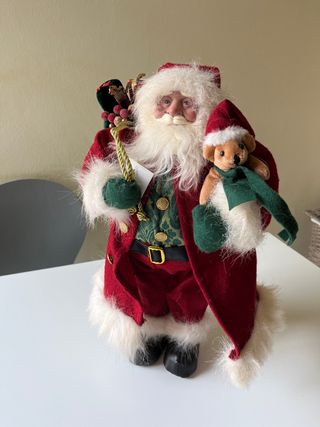 Babbo Natale con orsetto h 45 cm