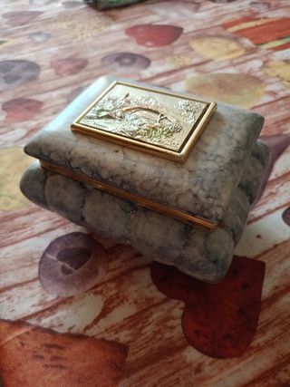 Portagioie marmo quadro argento