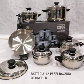 ✅VENDO NUOVO Batteria di PENTOLE Bavaria 12 Pezzi
