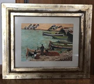 Quadro ad olio su tavola comprensiva di cornice