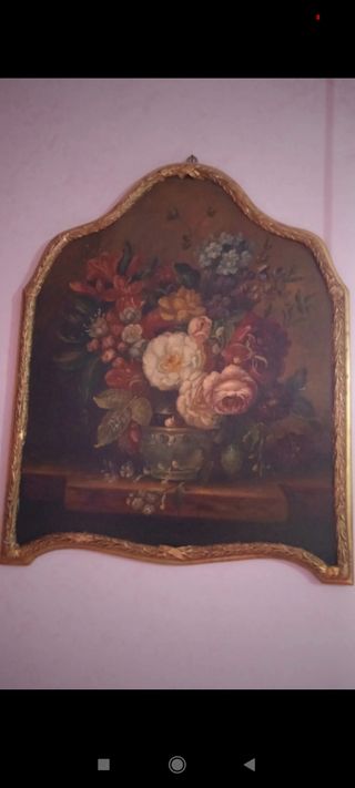 Quadro grande  con fiori dipinto a mano