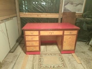 Grande scrivania legno e radica