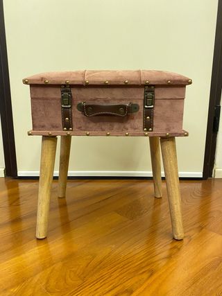 sgabello contenitore in velluto nuovo