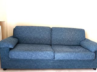 Divano in Tessuto Blu, Qualità Italiana, 4 posti