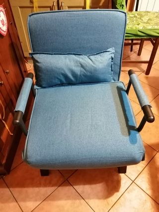 Poltrona letto, colore jeans