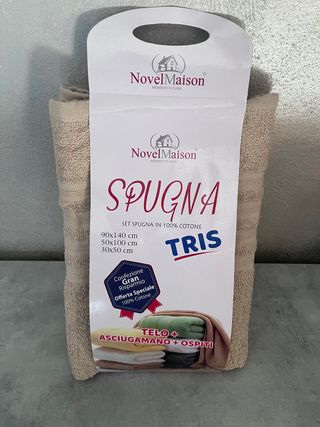 asciugamano set 3 pezzi telo doccia, viso, ospite