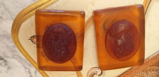 Coppia ferma carte in vetro di murano