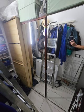 Scarpiere in legno con anta in vetro