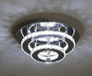 Lampada da soffitto 2 cerchi swarovsky