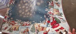 Centrotavola gobelin babbo natale blu