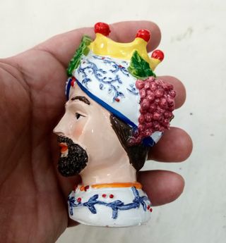 Vaso Testa Reale Moro in ceramica siciliana cm 9
